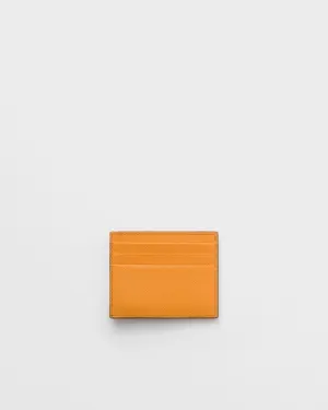 Prada Saffiano Leather Card Holder - Orange