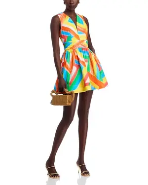 MILLY Nikki Multi Stripe Poplin Mini Dress