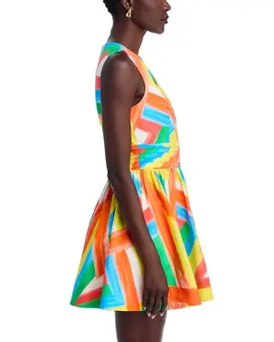MILLY Nikki Multi Stripe Poplin Mini Dress