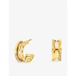 BVLGARI B.zero1 18ct Yellow-gold And Diamond Hoop Earrings - Yellow Gold