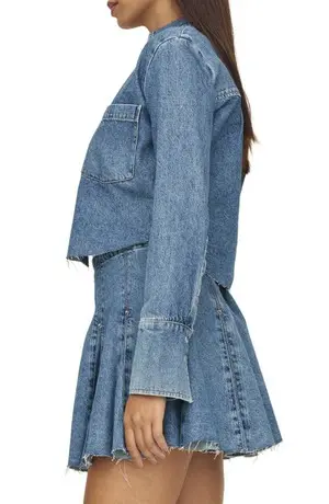 Warp + Weft High-low Crop Denim Shacket