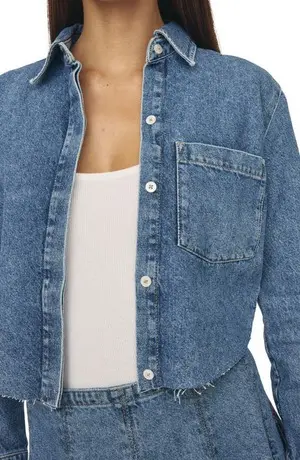 Warp + Weft High-low Crop Denim Shacket