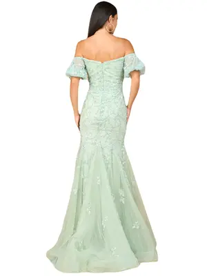 LARA NEW YORK Lace Mermaid Dress - Sage