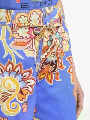 Etro Printed Belted Trousers