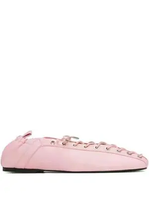 GANNI Lace-up Ballerina Flats - Purple