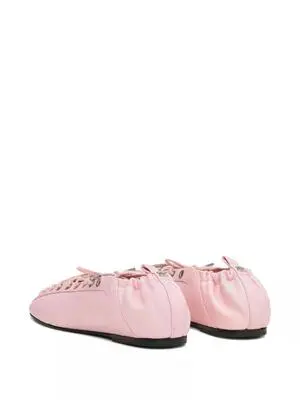 GANNI Lace-up Ballerina Flats - Purple