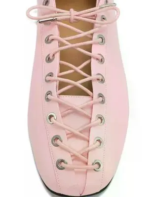 GANNI Lace-up Ballerina Flats - Purple