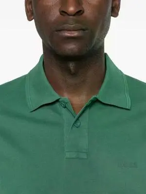 BOSS Logo-embroidered Piqué Polo Shirt - Green