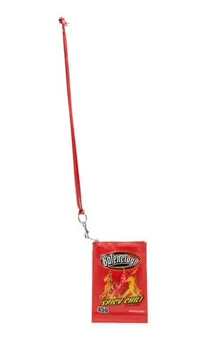 Balenciaga Chips Leather Pouch - Red