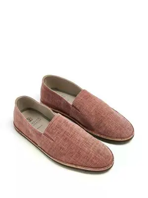 Brunello Cucinelli Round-toe Canvas Loafers