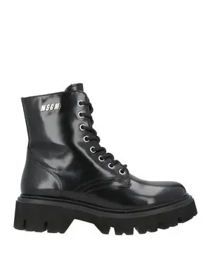 MSGM Leather Ankle Combat Boots