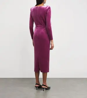 Alex Perry Velvet Draped Midi Dress