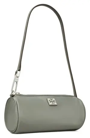 Tory Burch Virginia Nylon Cylinder Shoulder Bag - Stone