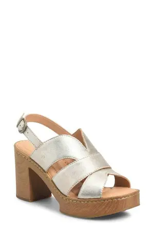 BØRN Nassau Slingback Platform Sandal - Light Gold Metallic
