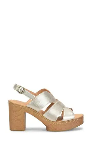 BØRN Nassau Slingback Platform Sandal - Light Gold Metallic