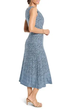 Nic+Zoe Ella Coastal Geo Print Fit & Flare Midi Dress In Blue Multi - 55%  Off | Editorialist