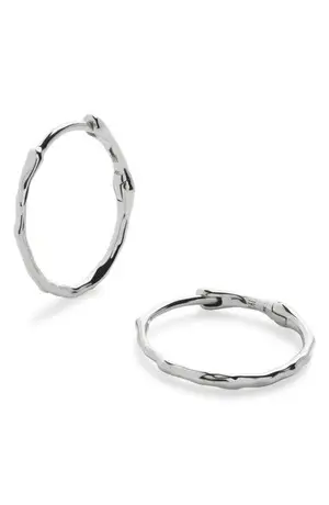 Monica Vinader Small Siren Hoop Earrings - 14k Solid White Gold