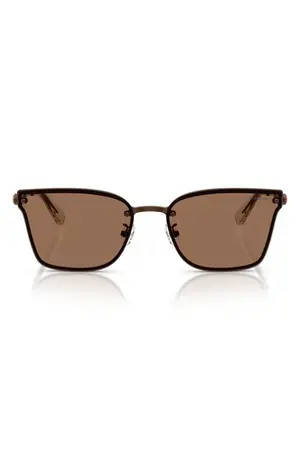 SWAROVSKI 62mm Irregular Sunglasses Brown/dark Brown