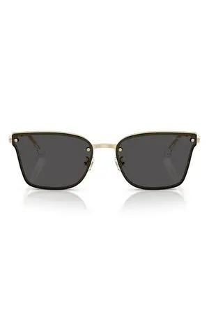 SWAROVSKI 62mm Irregular Sunglasses Pale Gold/dark Grey