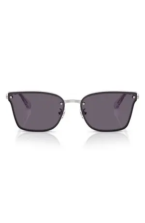 SWAROVSKI 62mm Irregular Sunglasses - Silver/ Violet