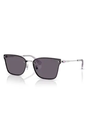 SWAROVSKI 62mm Irregular Sunglasses - Silver/ Violet