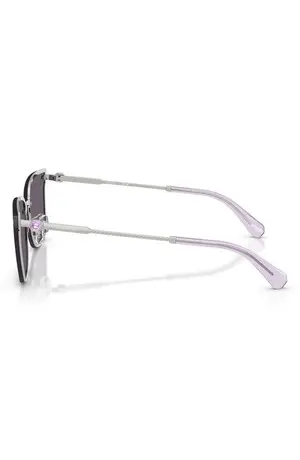 SWAROVSKI 62mm Irregular Sunglasses - Silver/ Violet