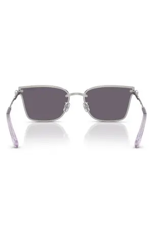 SWAROVSKI 62mm Irregular Sunglasses - Silver/ Violet