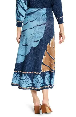 NIC+ZOE Twilight Print Knit Midi Skirt