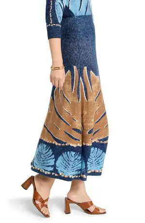 NIC+ZOE Twilight Print Knit Midi Skirt