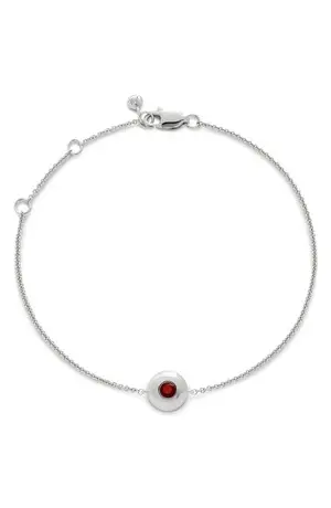 Monica Vinader January Birthstone Chain Bracelet - Sterling Silver /red Garnet