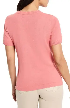 NIC+ZOE Short Sleeve Sweater - Red Clay