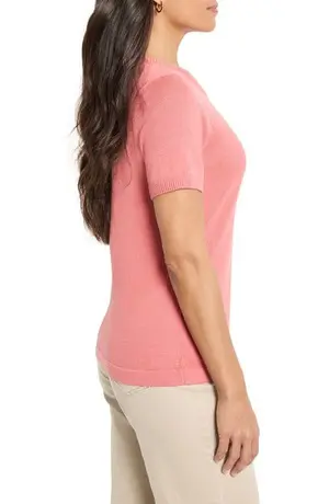 NIC+ZOE Short Sleeve Sweater - Red Clay