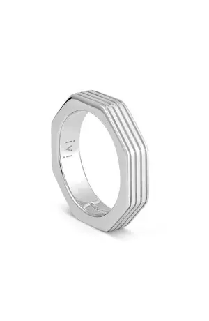 IVI LOS ANGELES Octagon Band Ring - Silver
