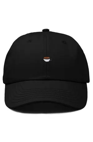 DALIX Dalix Lil Coffee Embroidered Baseball Cap Black