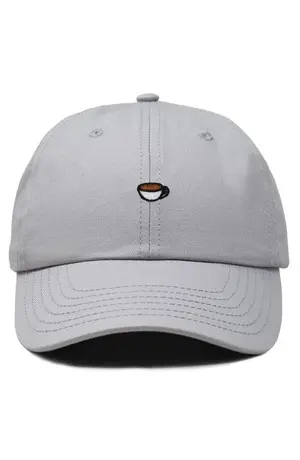 DALIX Dalix Lil Coffee Embroidered Baseball Cap Gray