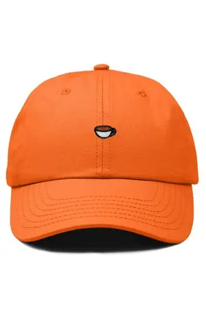 DALIX Dalix Lil Coffee Embroidered Baseball Cap Orange