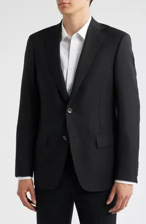 HERITAGE GOLD Pebble Weave Wool Suit Jacket