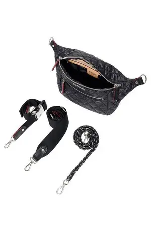 Mz Wallace Crosby Quilted Nylon Convertible Sling Bag - Black
