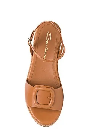 Santoni Leather Wedge Sandals - Light Brown