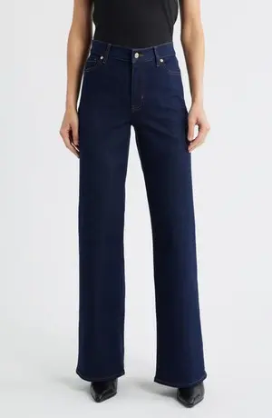 FRAME Long Le Slim Palazzo High-waist Wide-leg Jeans - Rinse