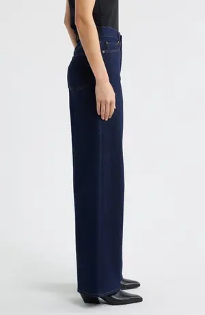 FRAME Long Le Slim Palazzo High-waist Wide-leg Jeans - Rinse