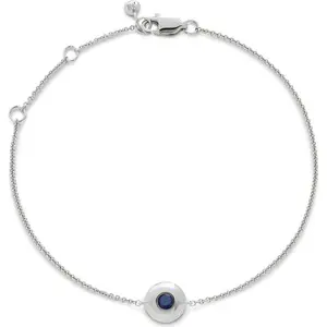 Monica Vinader September Birthstone Blue Sapphire Bracelet Ss/blue Sapphire