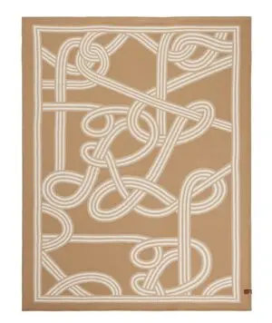 Ralph Lauren Berken Merino Wool And Cashmere-blend Jacquard Blanket - Neutrals