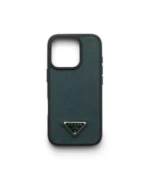Prada Saffiano Leather Case For Iphone 16 Pro - Green