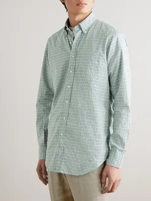 Sid Mashburn Button-down Collar Checked Cotton-poplin Shirt