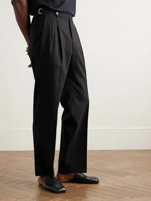 STOFFA Straight-leg Pleated Wool Trousers