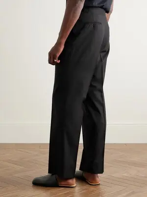 STOFFA Straight-leg Pleated Wool Trousers