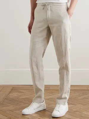 Mr P. James Straight-leg Linen Trousers - Neutrals