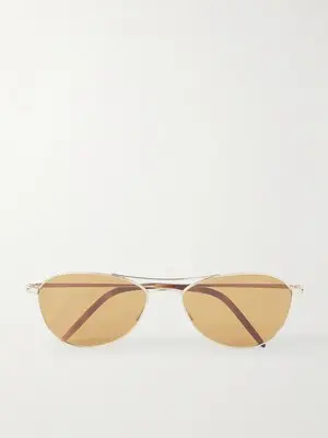 Oliver Spencer Aero Ii Aviator-style Sunglasses - Gold