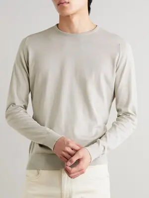 John Smedley Hatfield Slim-fit Sea Island Cotton Sweater - Neutrals